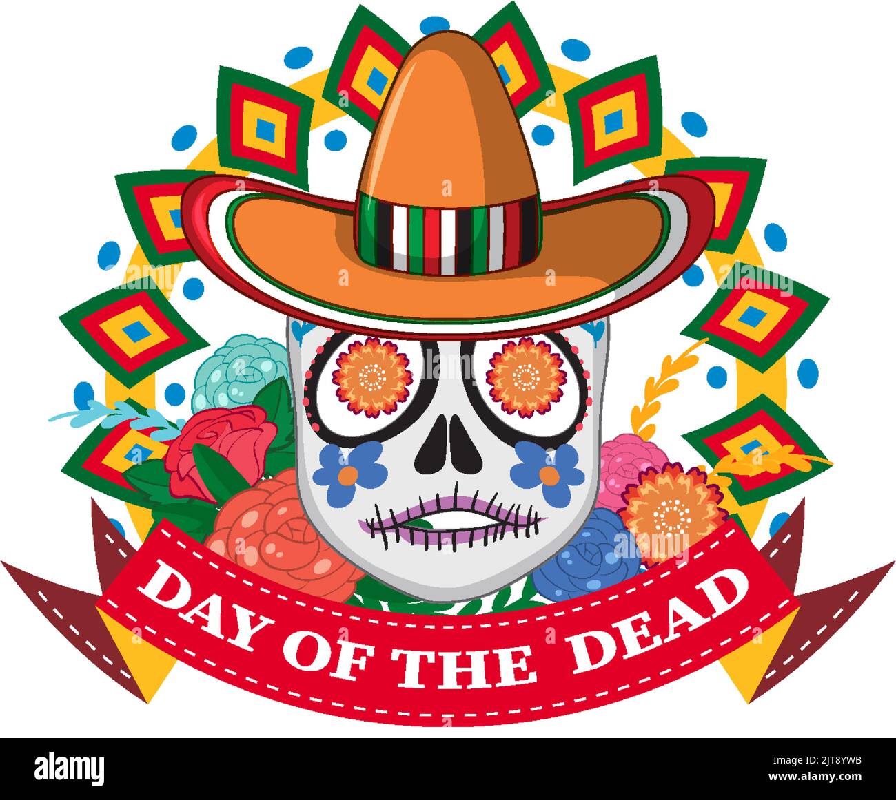 Day of the dead with calaca skull illustration Stock Vector Image & Art ...
