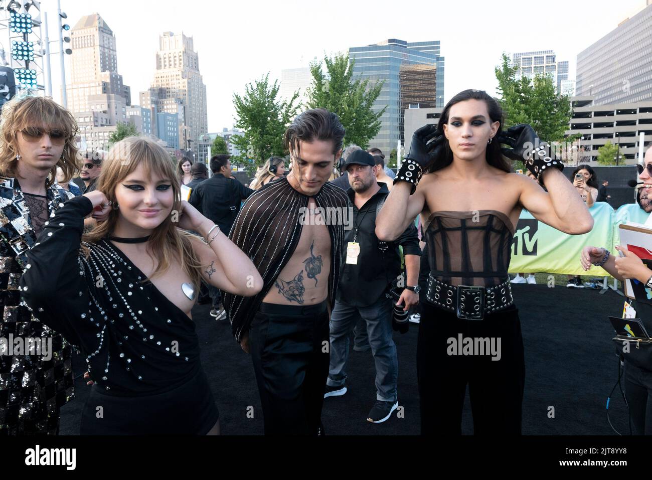 Newark, New Jersey, USA. 28th Aug, 2022. MANESKIN appears before the ...