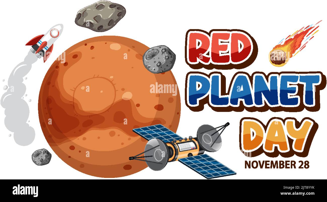 Red Planet Day Banner Design illustration Stock Vector Image & Art - Alamy