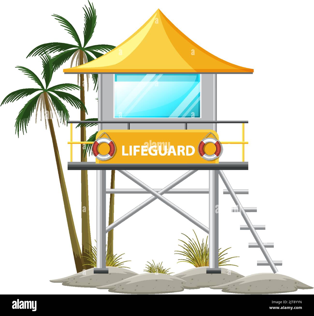 Lifeguard Tower Cartoon Style illustration Stock Vector Image & Art - Alamy
