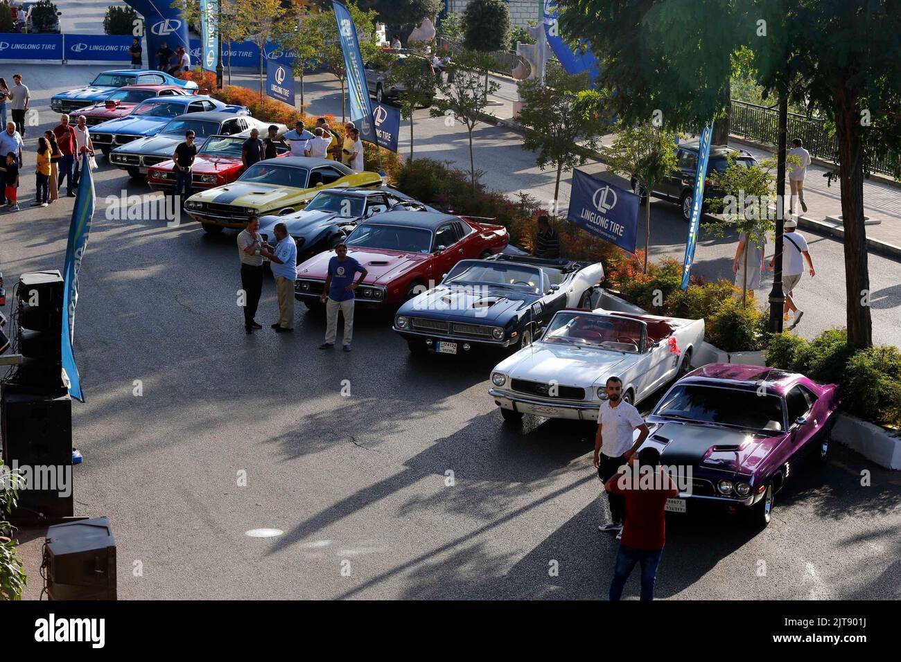 Beirut, Lebanon. 27th Aug, 2022. Classic cars are seen at an exhibition ...