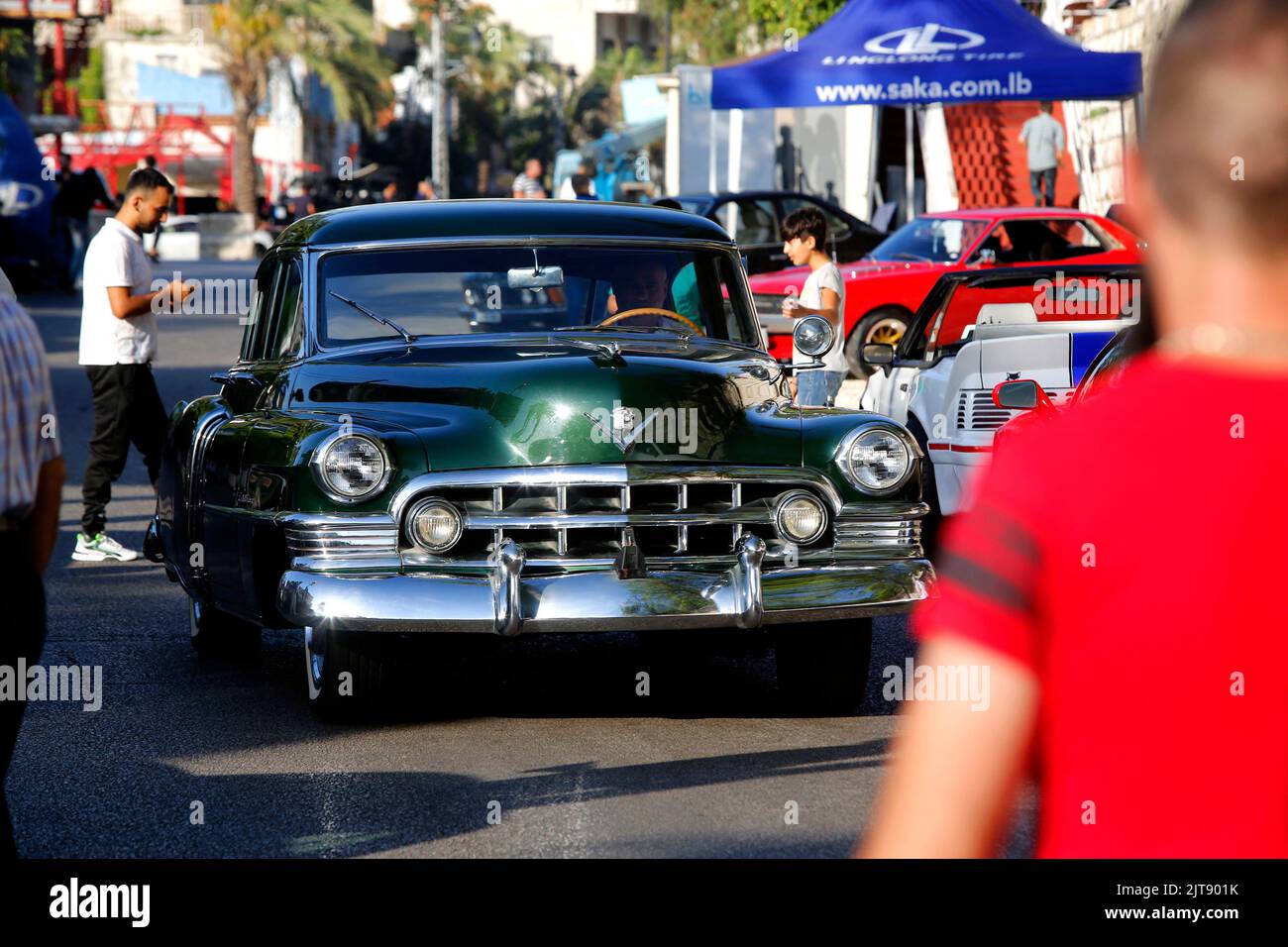 Beirut, Lebanon. 27th Aug, 2022. Classic cars are seen at an exhibition ...