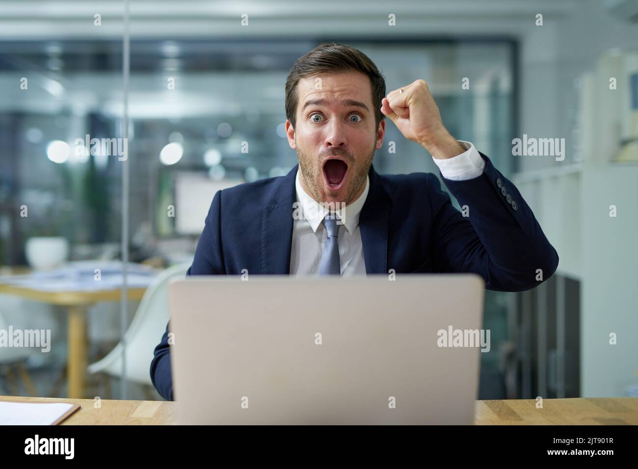 This work is unacceptable. Portrait of an angry businessman shouting ...