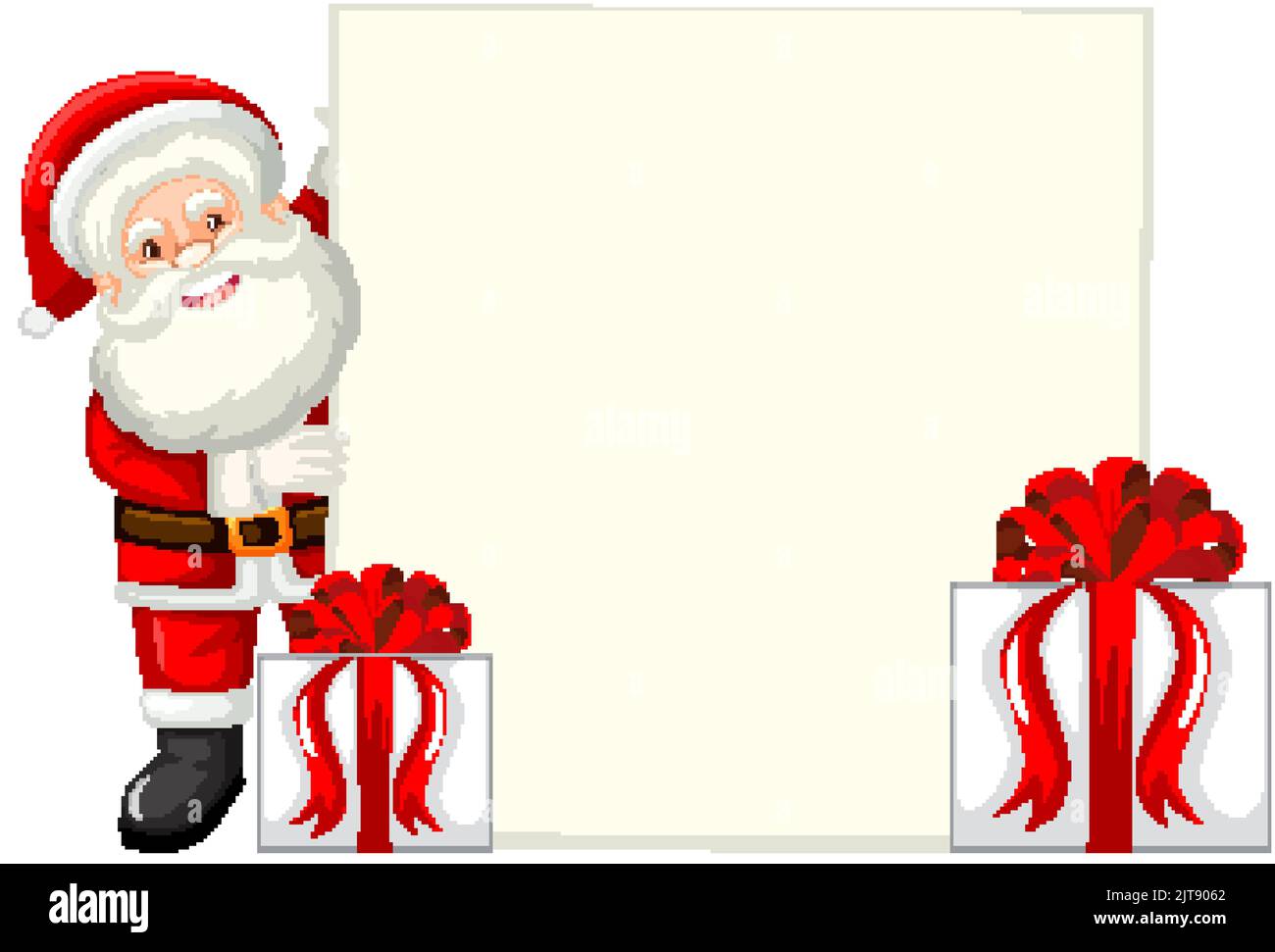 Santa Claus with blank board template illustration Stock Vector Image ...