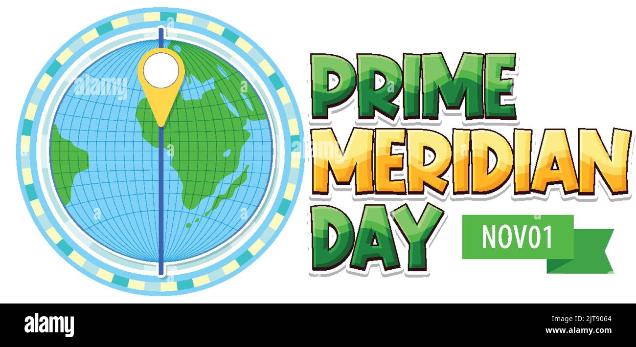 Prime Meridian Day Logo Concept illustration Stock Vector Image & Art ...