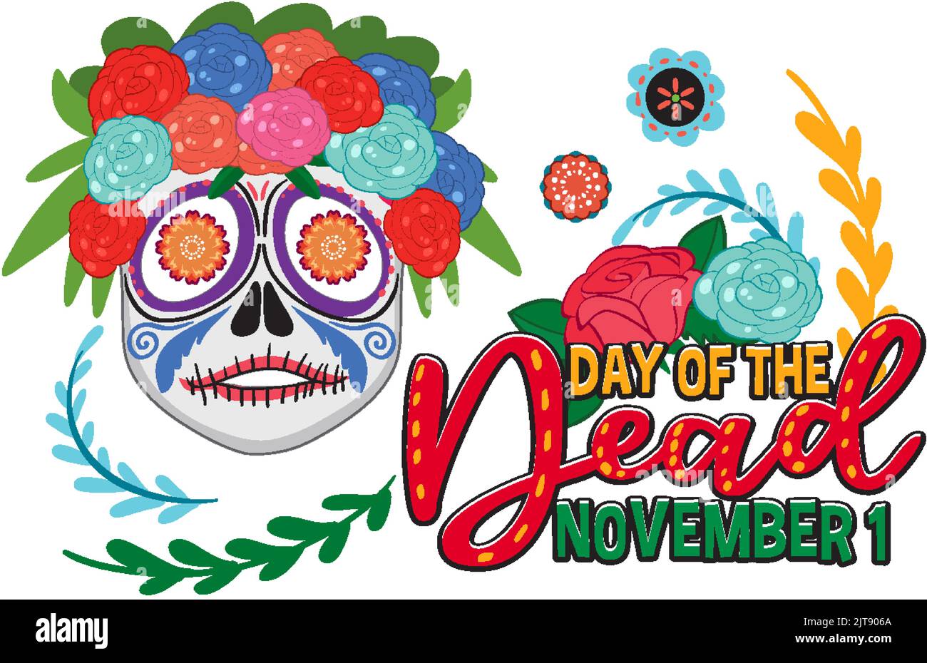 Day of the dead with calaca skull illustration Stock Vector Image & Art ...
