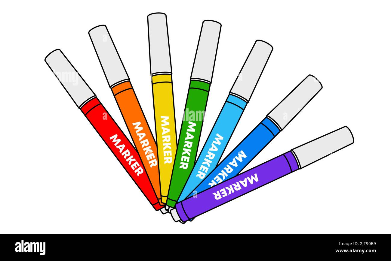 Colorful marker pen for Children and School. Kids vivid painting tools ...