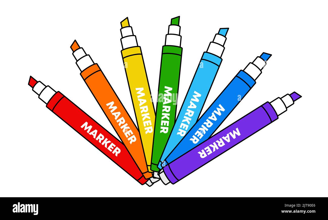 Colorful marker pen for Children and School. Kids vivid painting tools ...