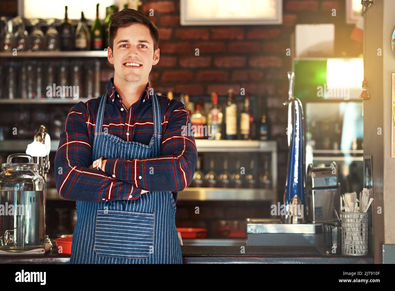 My business is growing by the day. a young male restaurant owner Stock ...
