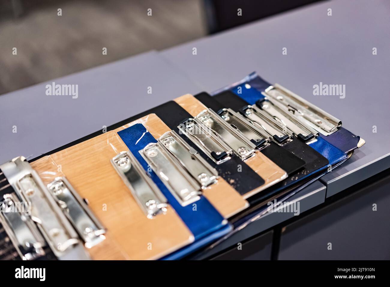 The referee Clip Board in the line was placed neatly on the table ...