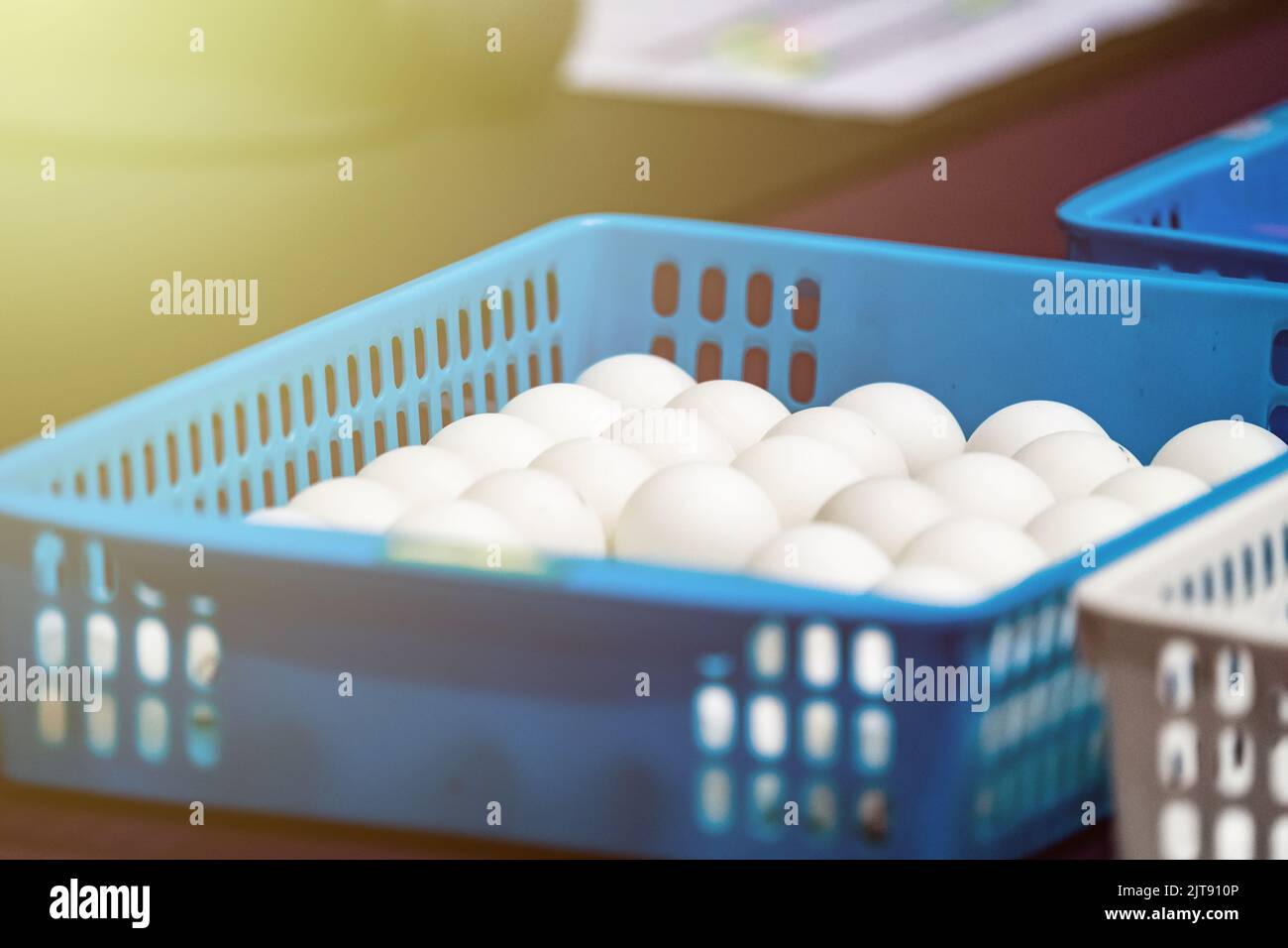 Many white Ping Pong table tennis Balls without logo on it. All are in ...