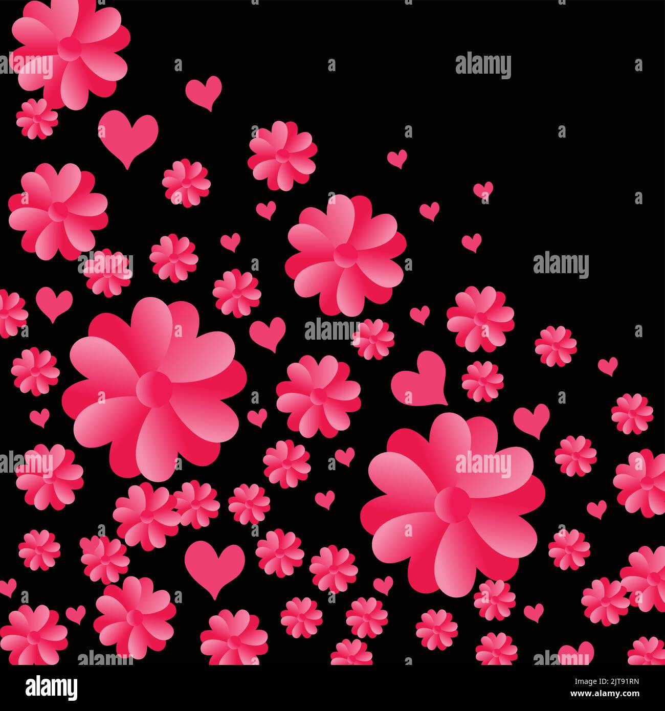 Black background pink flower Stock Vector Images - Alamy