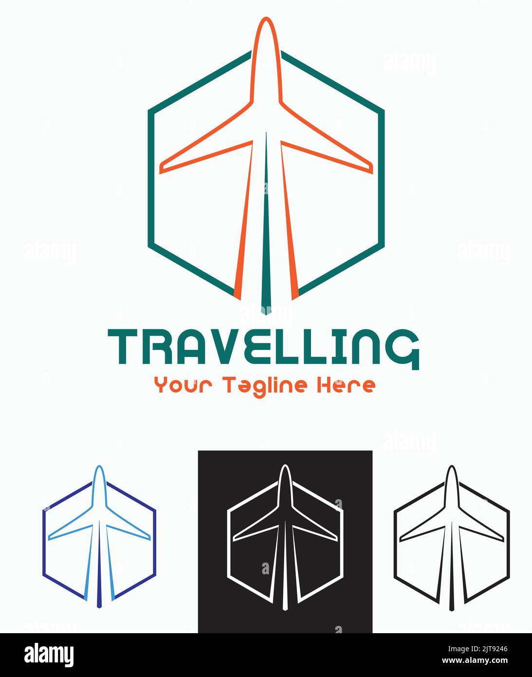 travel company logo airplane fly in sky polygon icon symbol travel ...