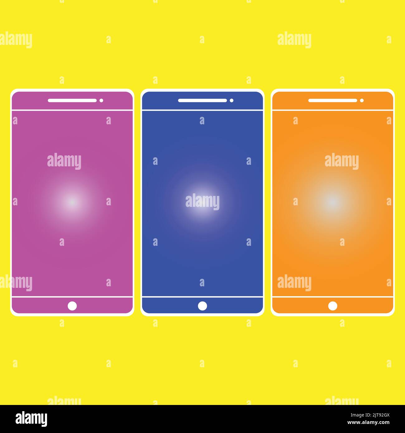 Mobile phone template design technology sticker icon Stock Vector Image ...