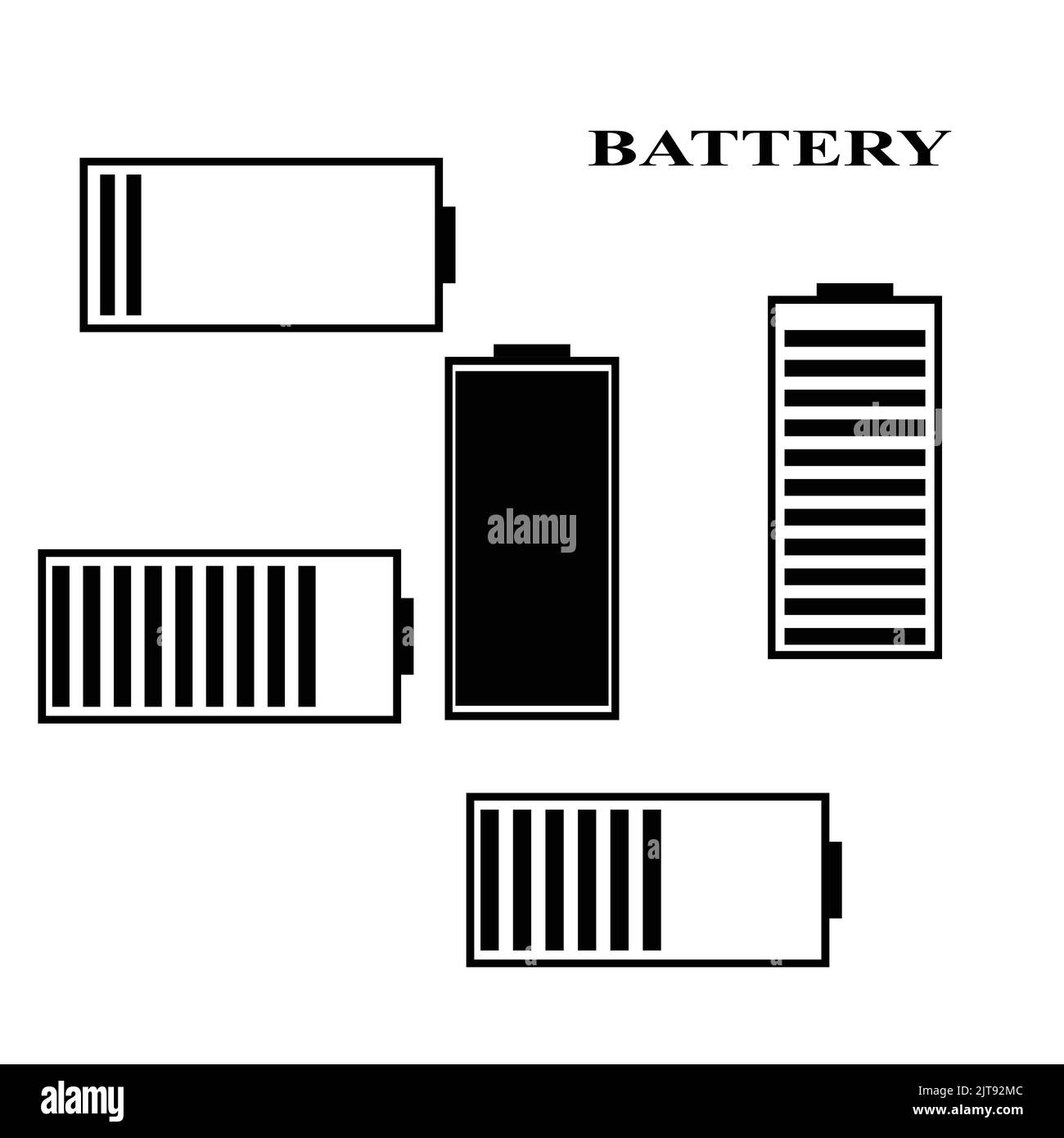 Battery icon electronics device flat sticker white background Stock ...