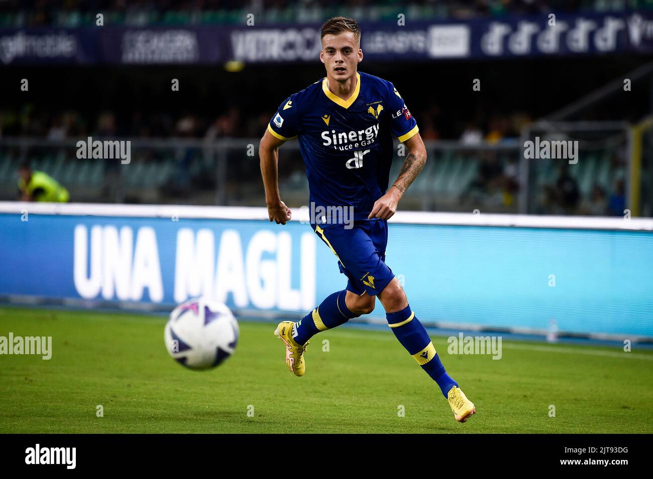 Verona, Italy. 28 August 2022. Ivan Ilic of Hellas Verona FC in action ...