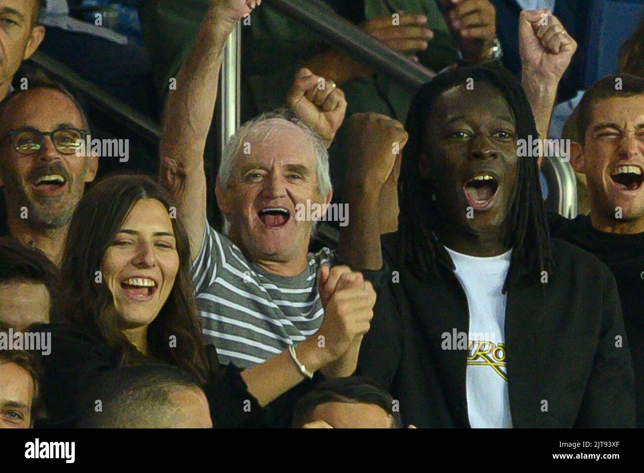 Paris, France. 28th Aug, 2022. Mory Sacko and his wife Emilie attend ...