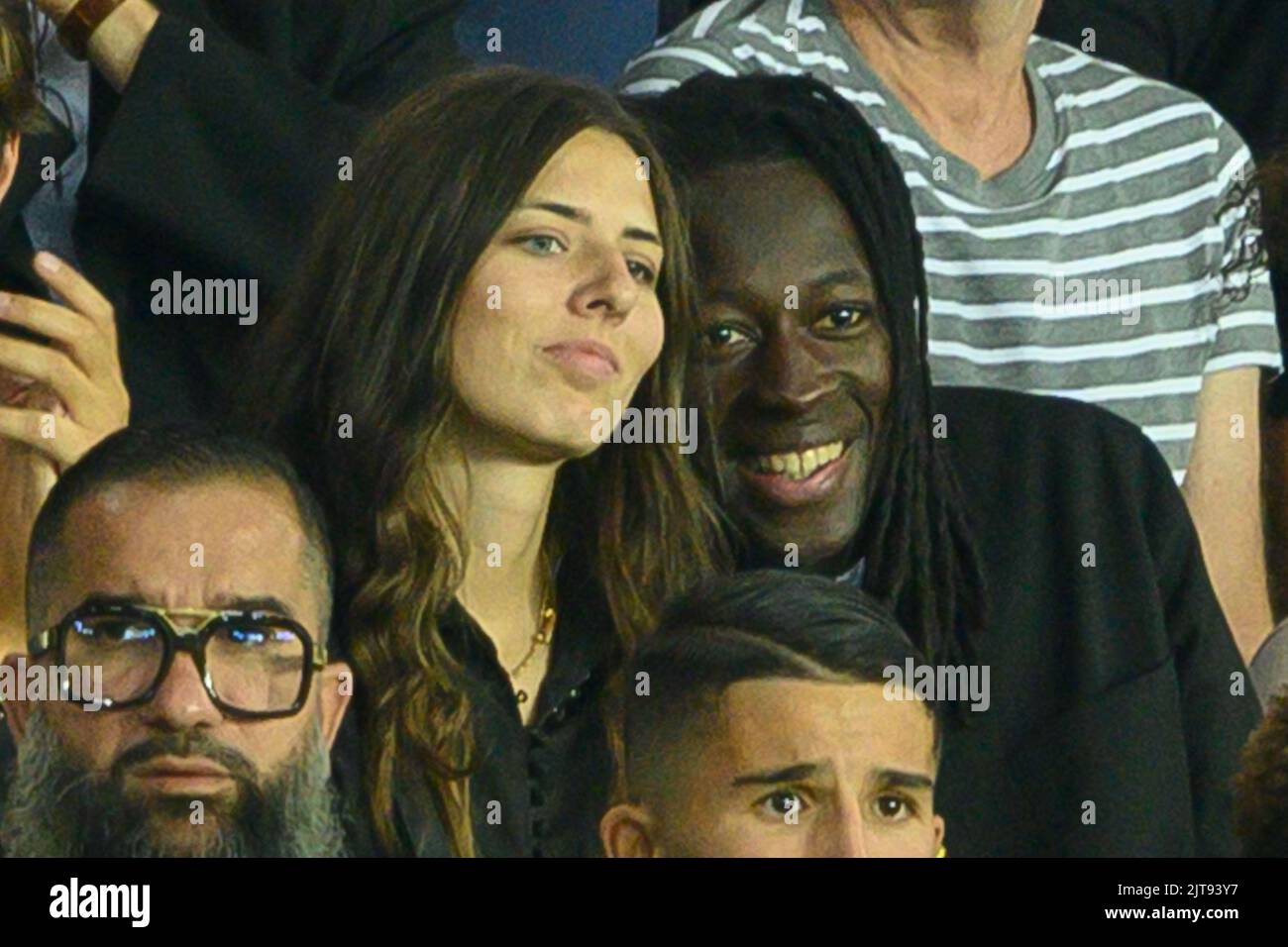 Paris, France. 28th Aug, 2022. Mory Sacko and his wife Emilie attend ...