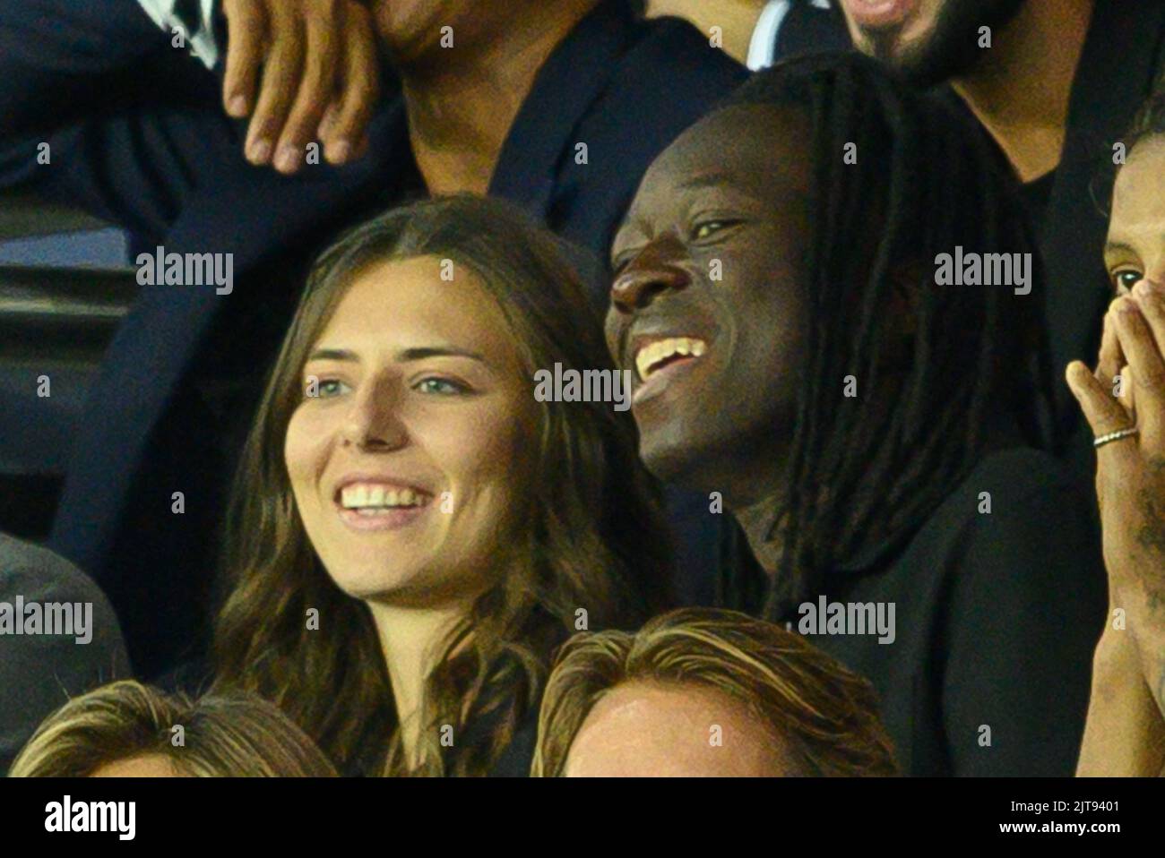 Paris, France. 28th Aug, 2022. Mory Sacko and his wife Emilie attend ...