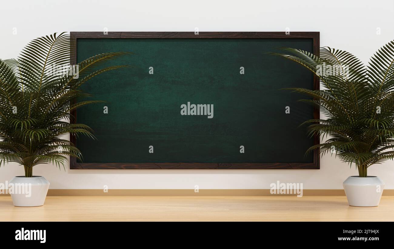 Chalkboard in school classroom, education concept, 3D rendering Stock ...