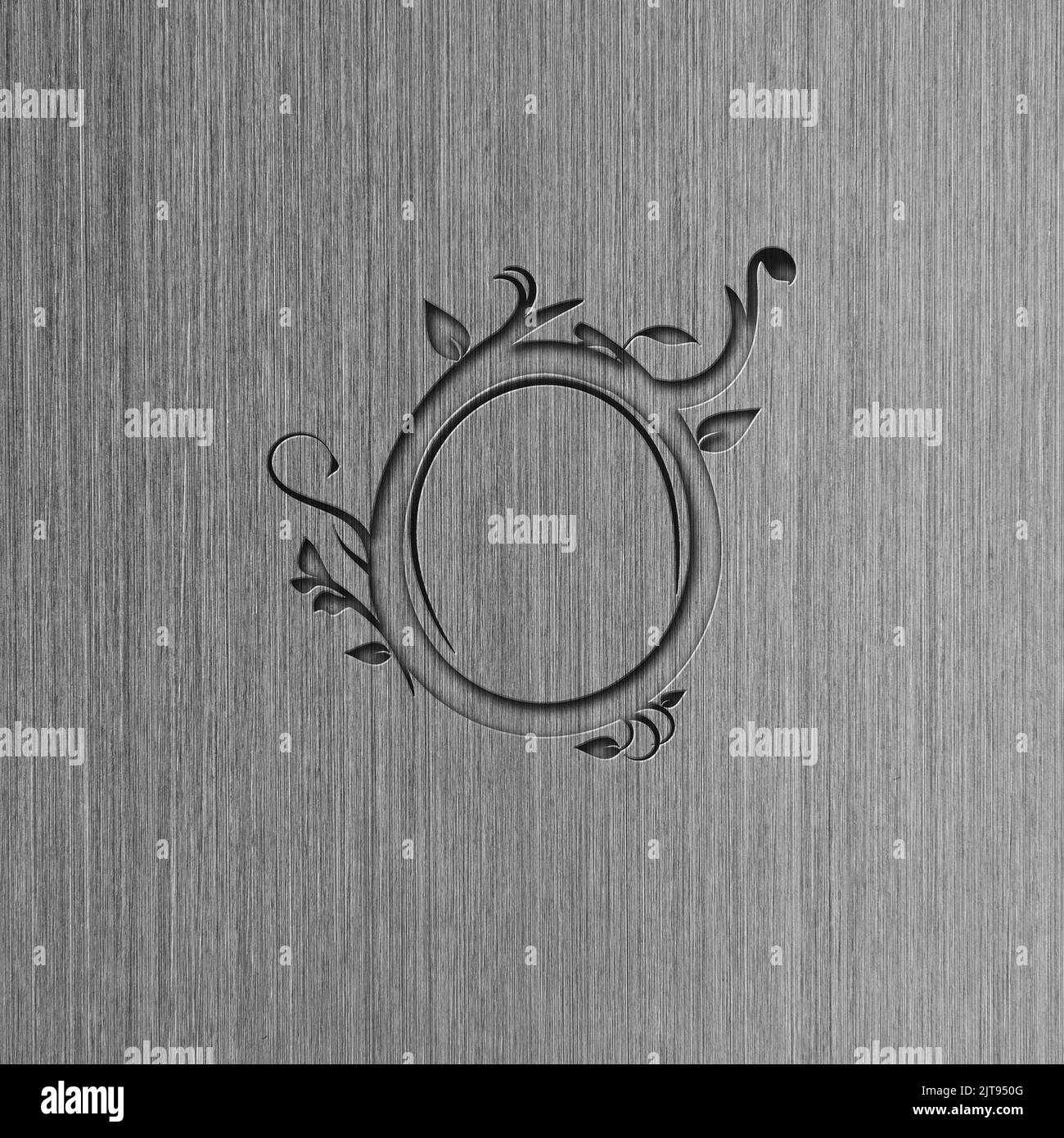 Macro shot of brushed steel with the letter O, metal texture background ...