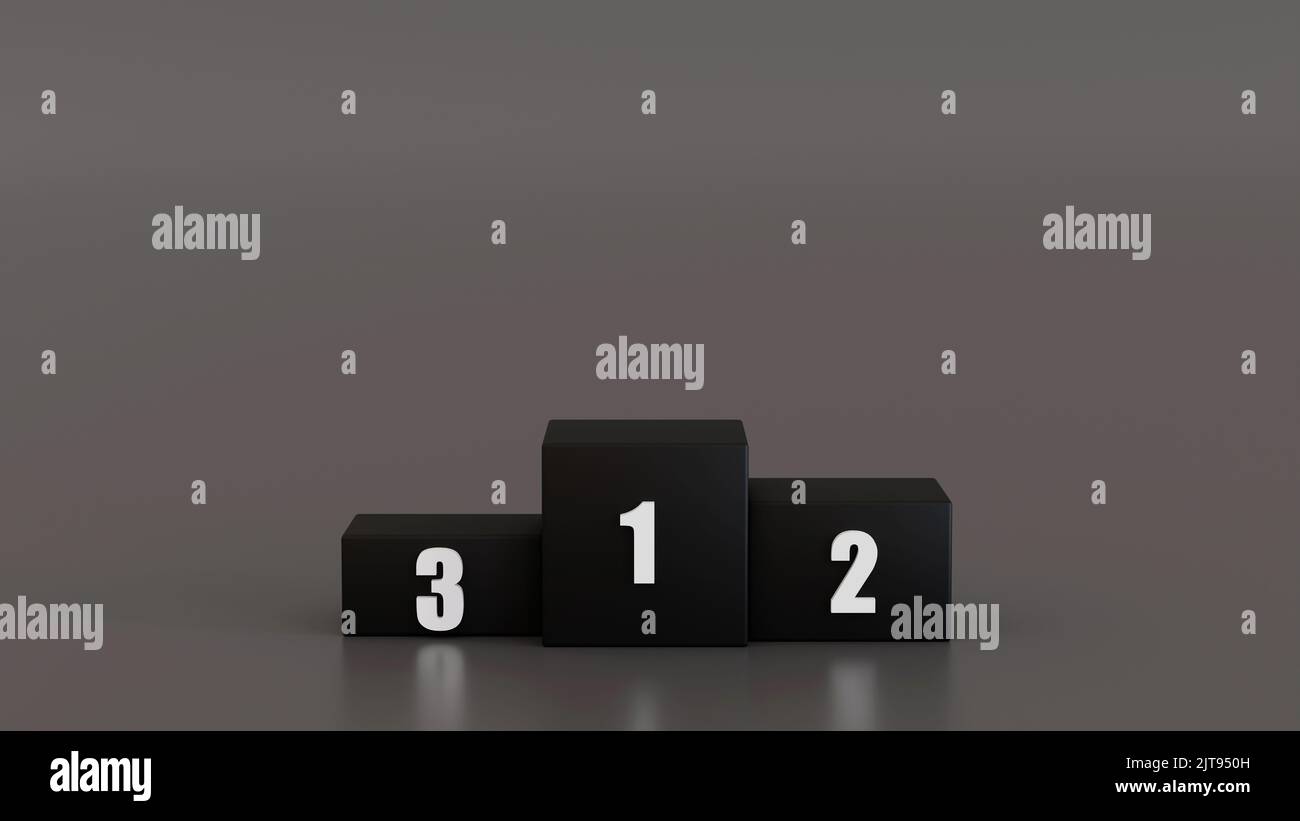 Empty 1, 2, 3 podium pedestal, leader stage for the first, second and ...