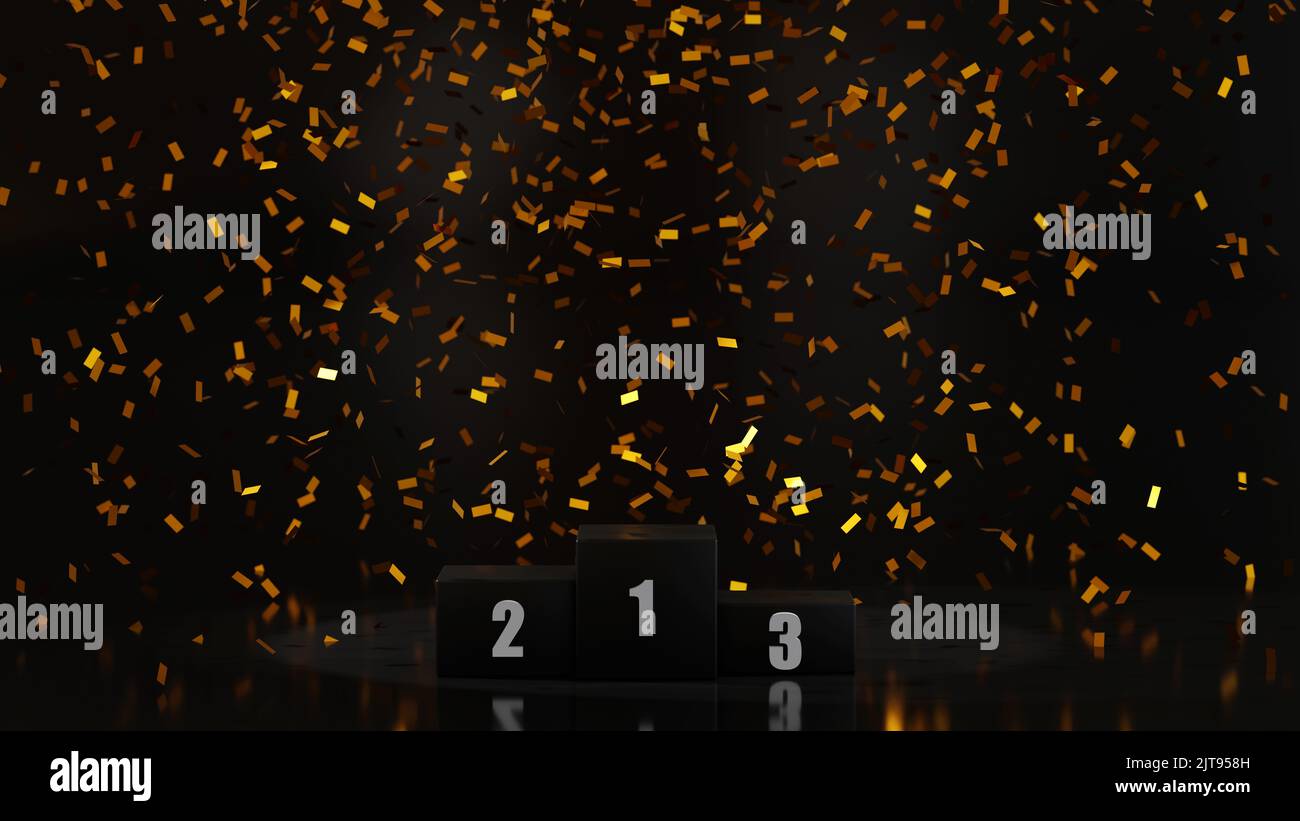 Empty 1, 2, 3 podium pedestal, leader stage for the first, second and ...