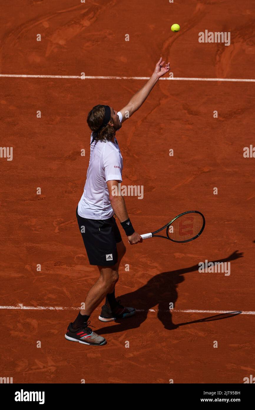 Professional tennis player Stefanos Tsitsipas of Greece in action ...