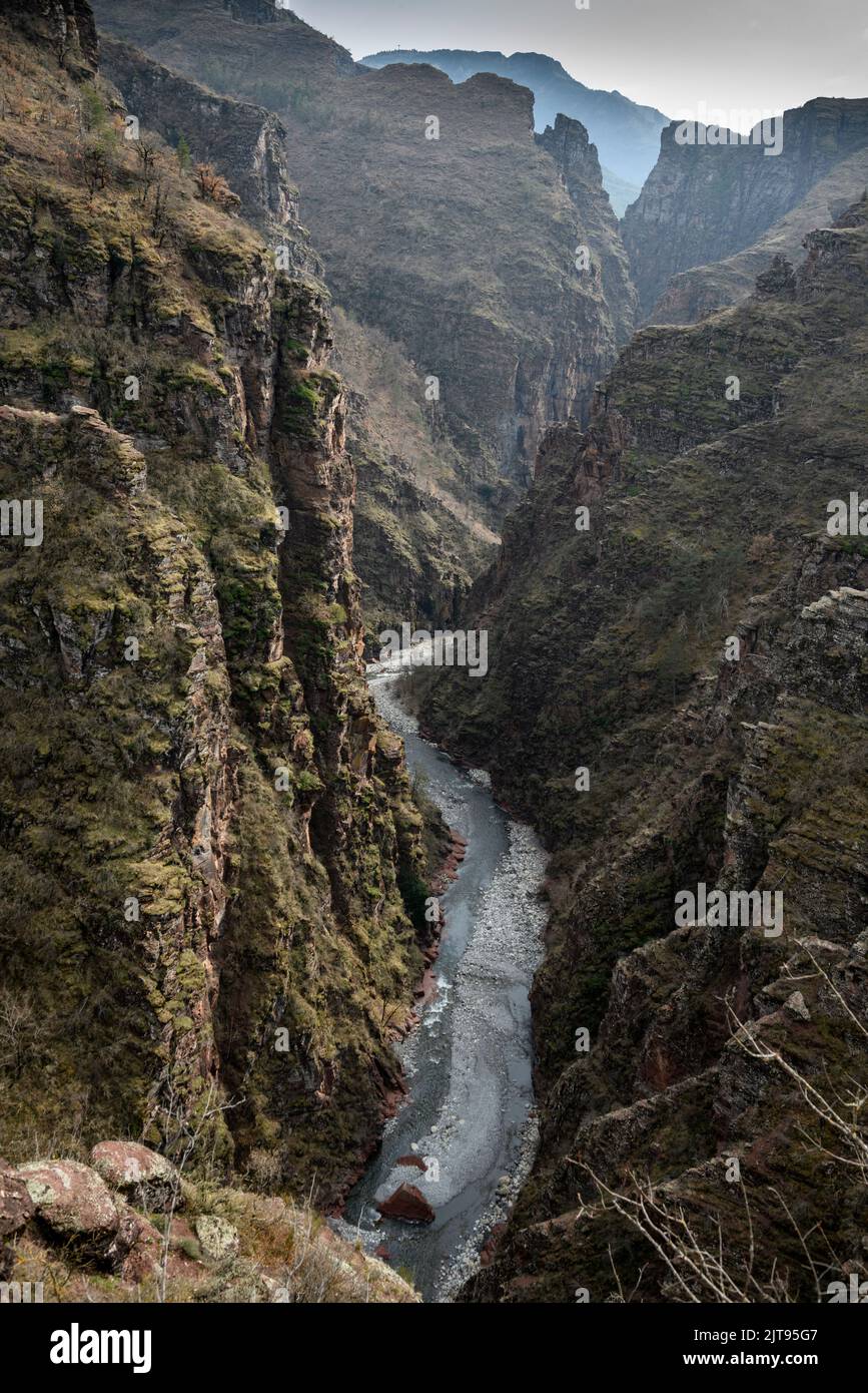 Gorges de Daluis, cut by the River Var through Sandstone, maritime alps ...