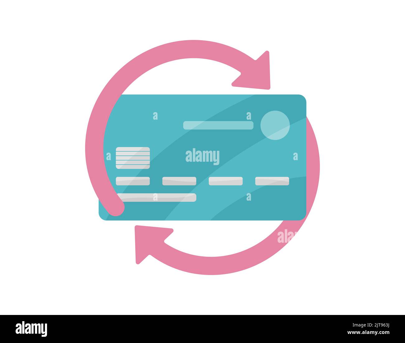 Cashback icon. Vector flat illustration of plastic bank card and arrows ...