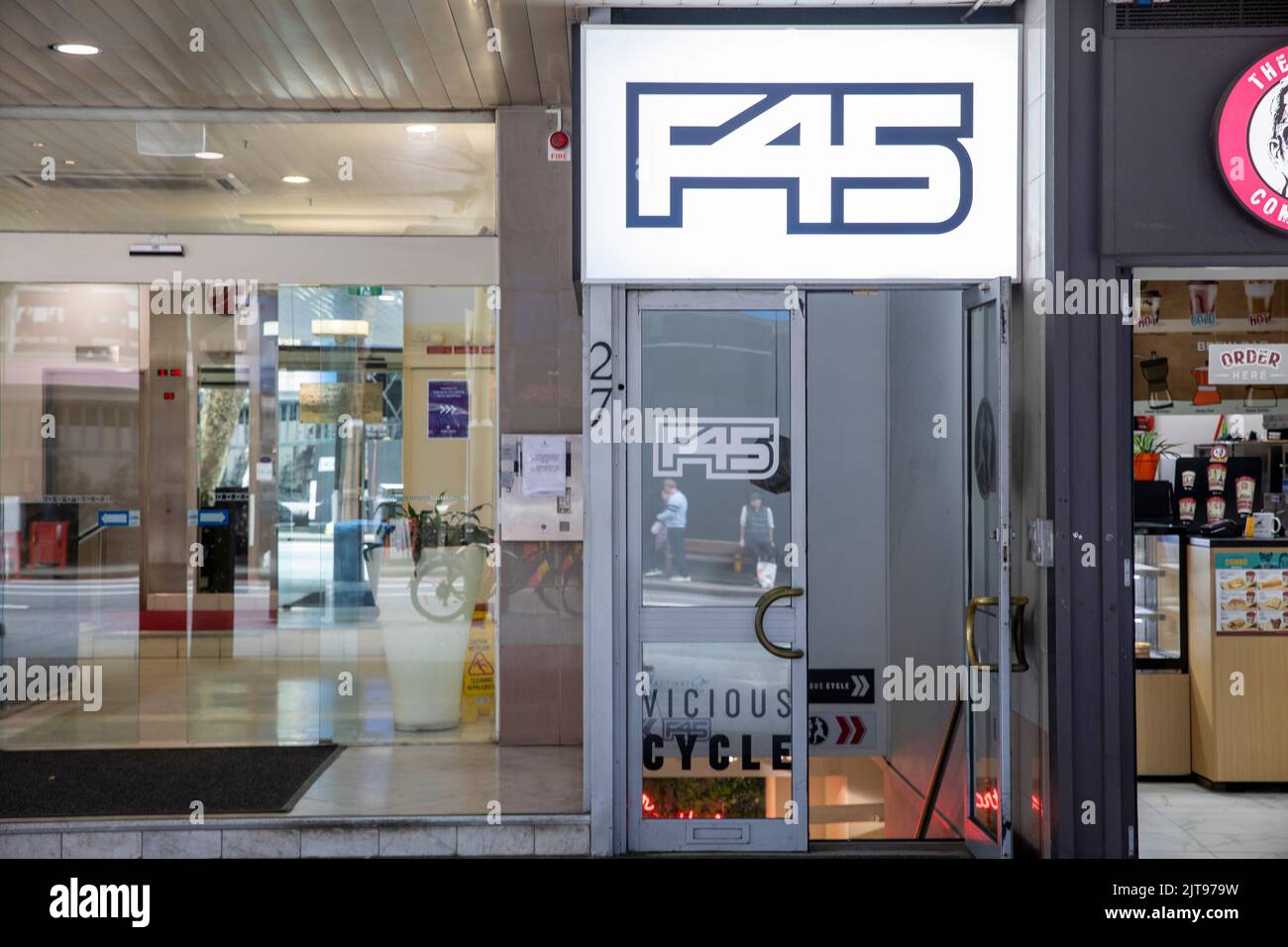 F45 sports gym gymnasium entrance in Sydney city centre,NSW,Australia ...
