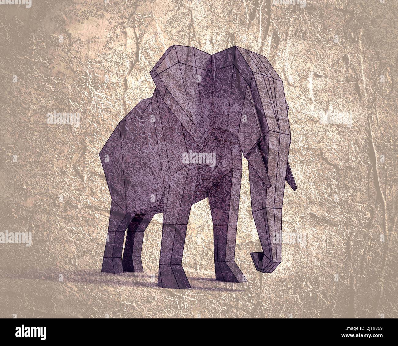 Beautiful elephant. Abstract geometric polygon style illustration Stock ...