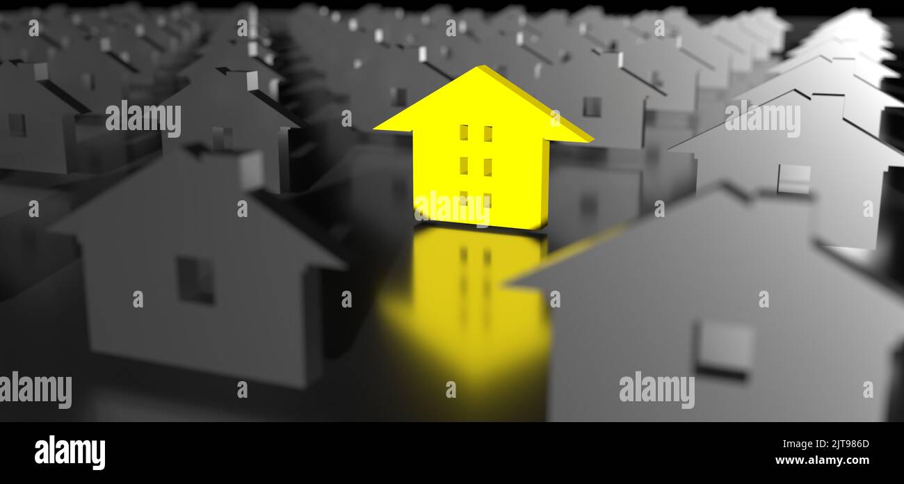Especial house. Outstanding building. Best choice concept. 3D rendering ...