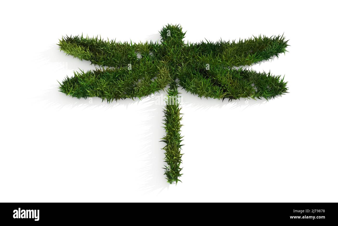 Dragonfly sign. Ecology and biology concept. 3D rendering Stock Photo ...