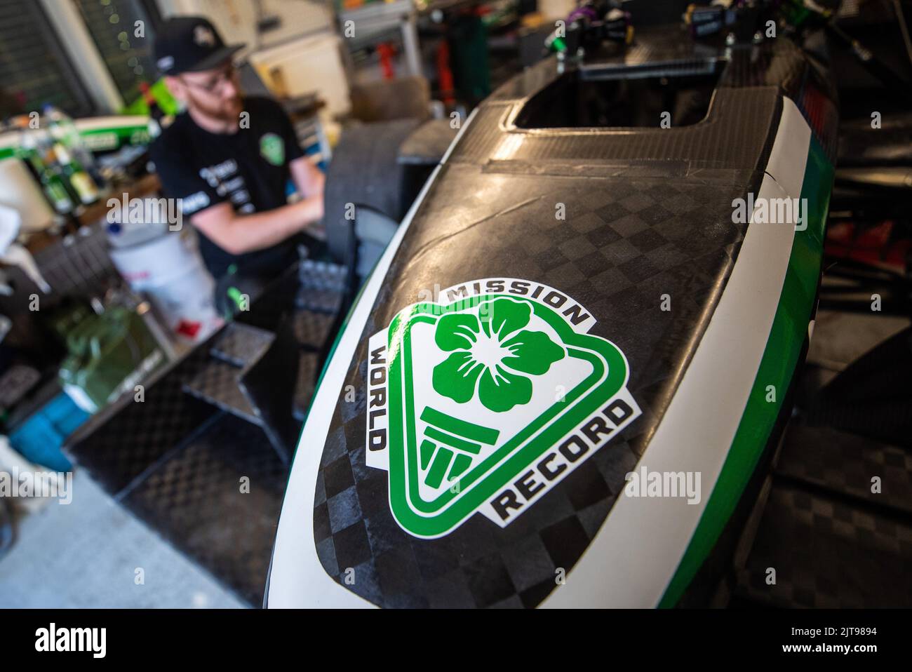 Stuttgart, Germany. 25th Aug, 2022. Stickers with the words Mission ...