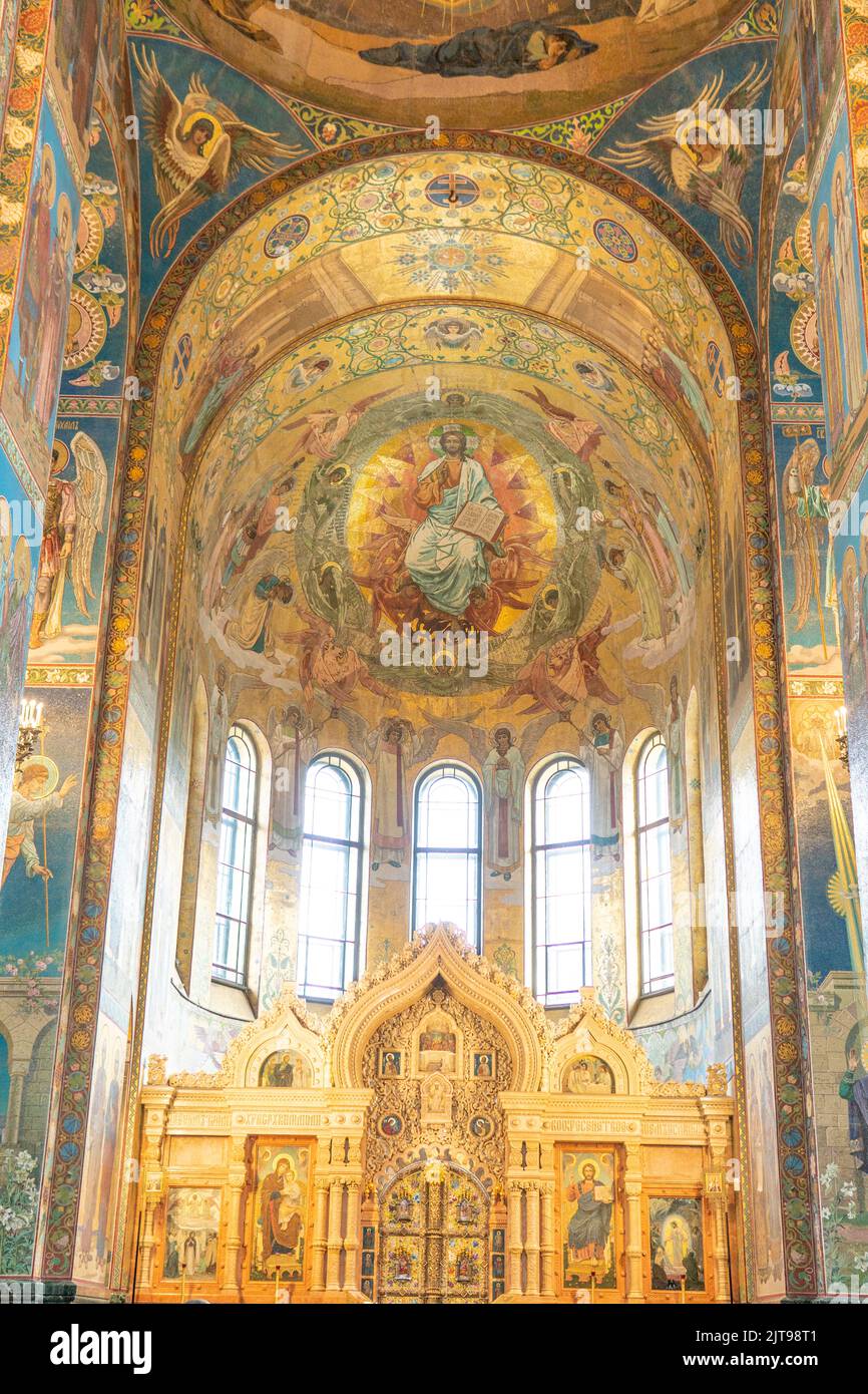 RUSSIA, PETERSBURG - AUG 21, 2022: petersburg christ church saint ...