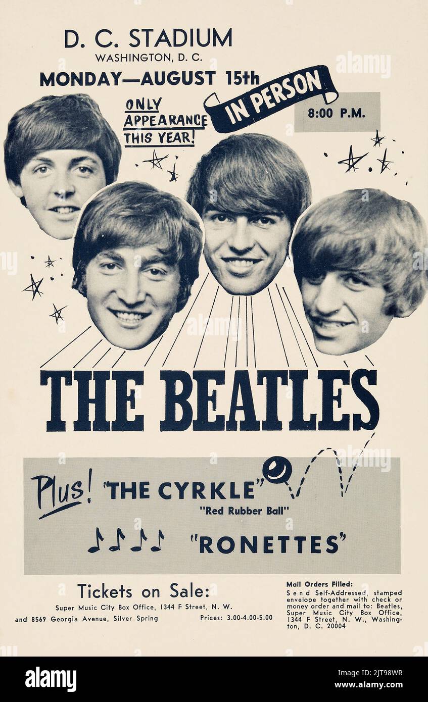 Beatles D.C. Stadium Concert Concert Handbill (1966 Stock Photo - Alamy