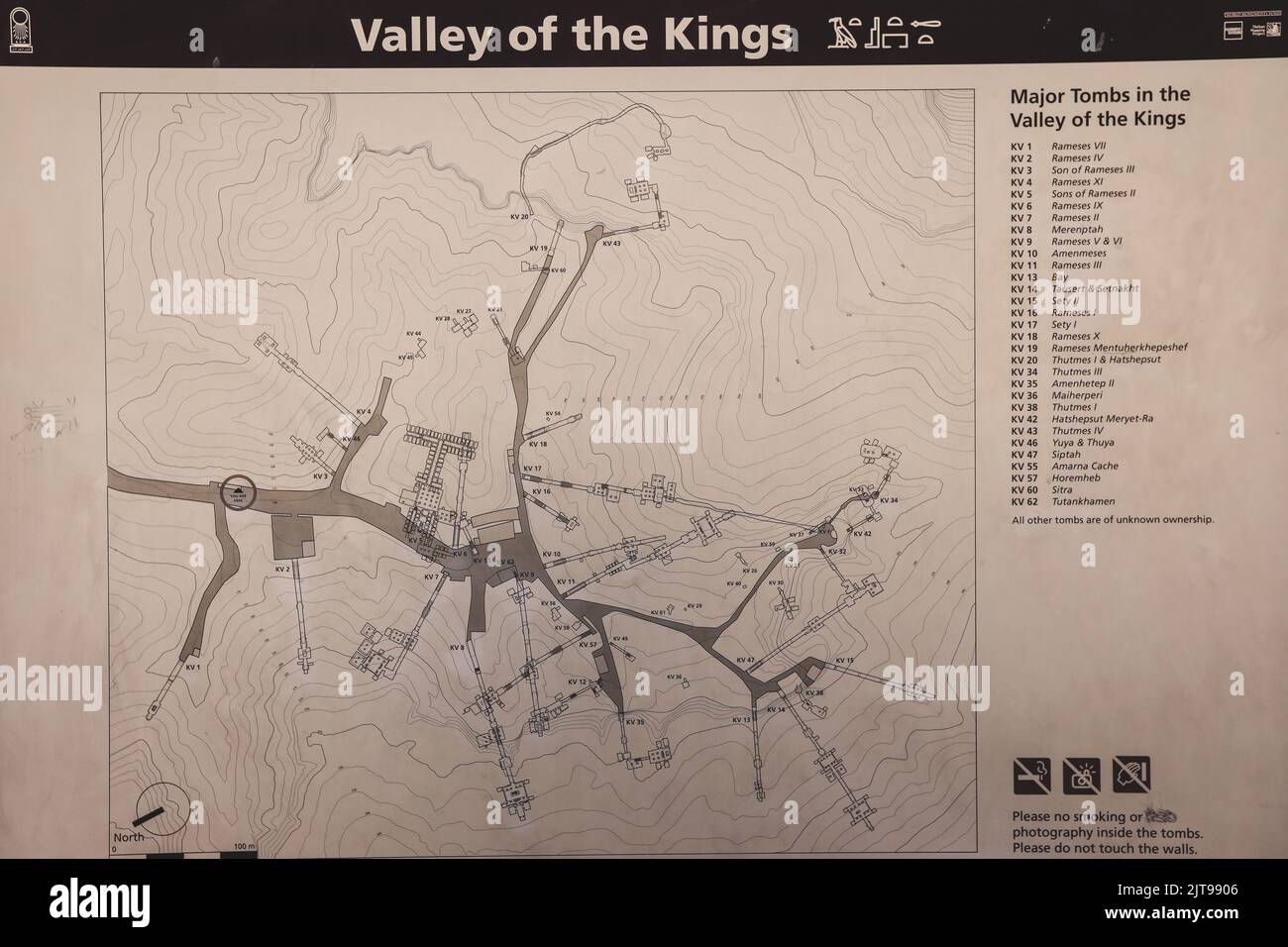 Valley Of The Kings Map King Tut
