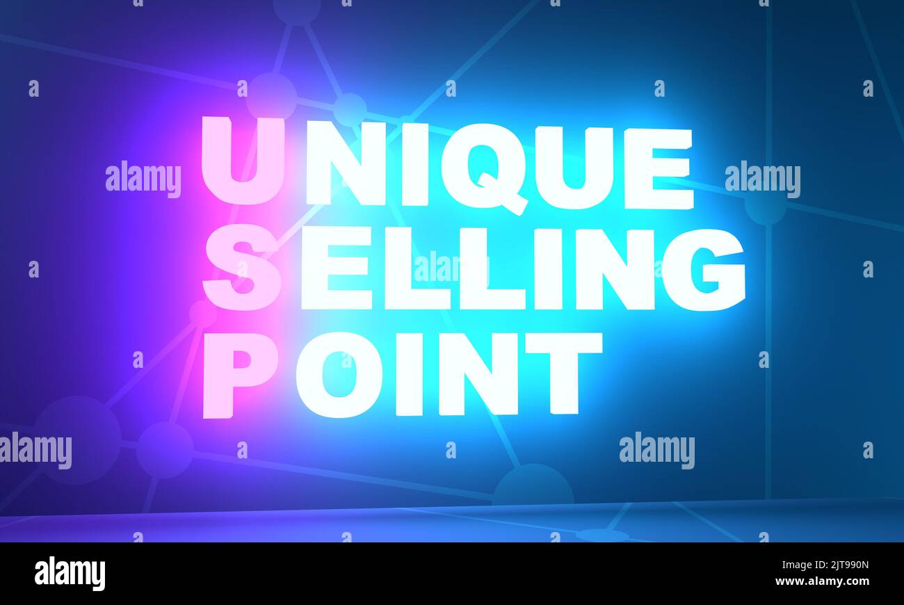 Acronym USP - Unique selling point. Business conceptual image. 3D ...