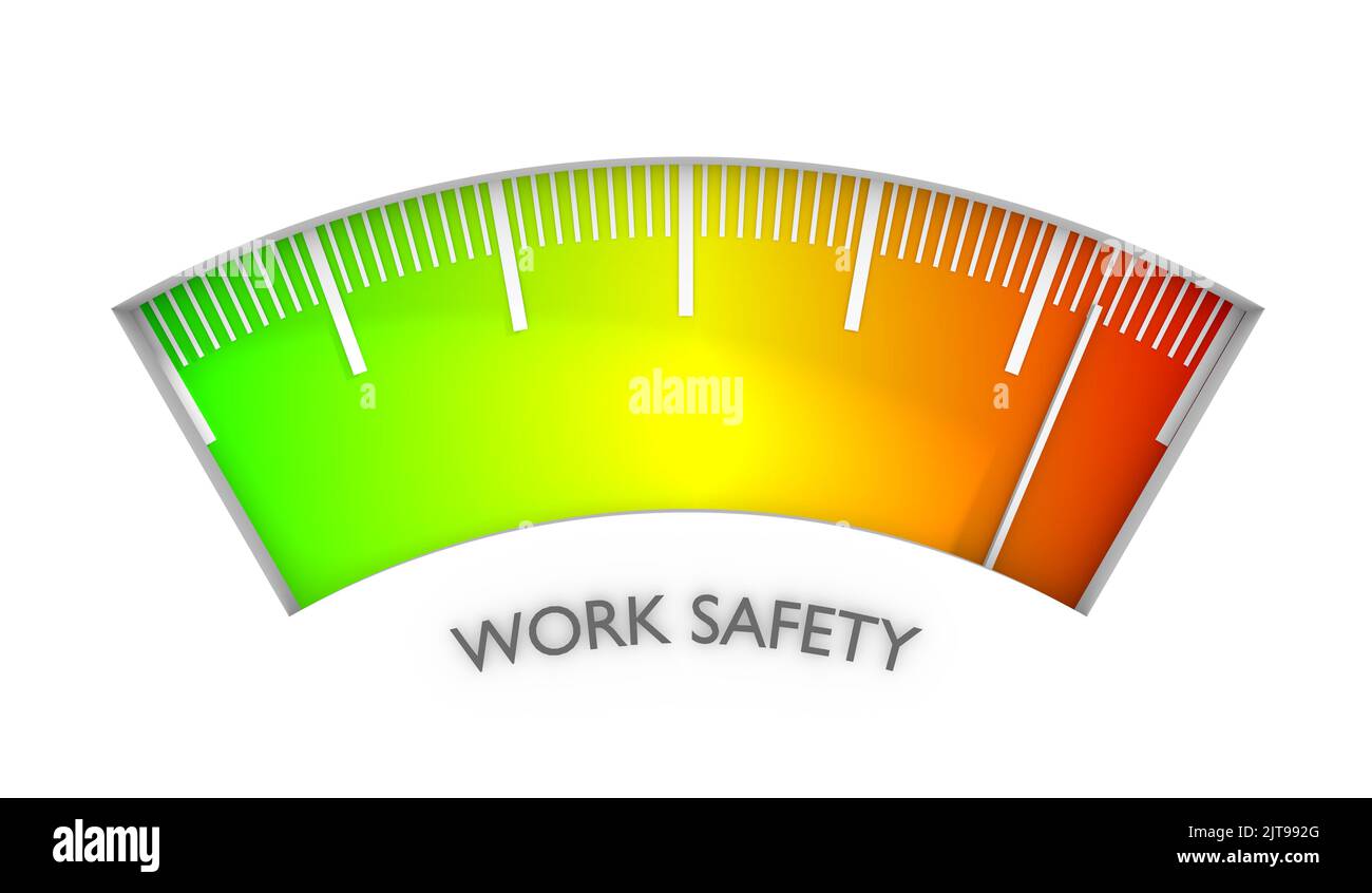 Work safety level scale with arrow. The measuring device icon. Sign ...