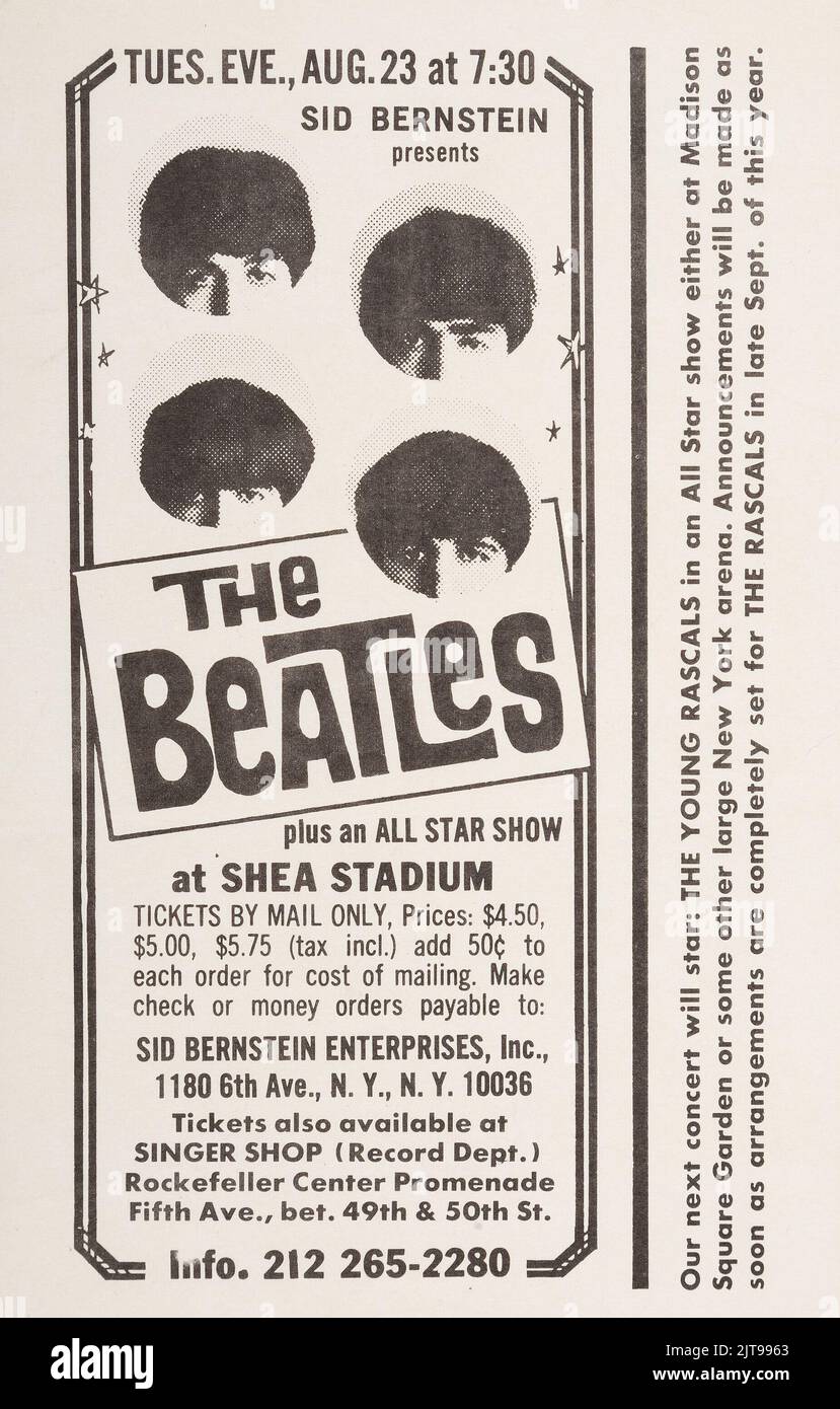 Vintage beatles concert poster hi-res stock photography and images - Alamy