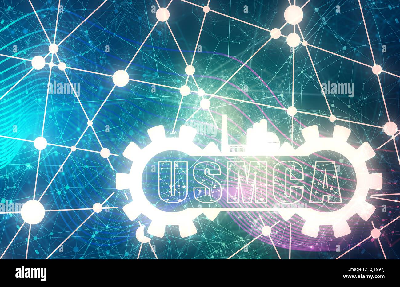 USMCA - United States Mexico Canada Agreement. Decorated USMCA letters ...