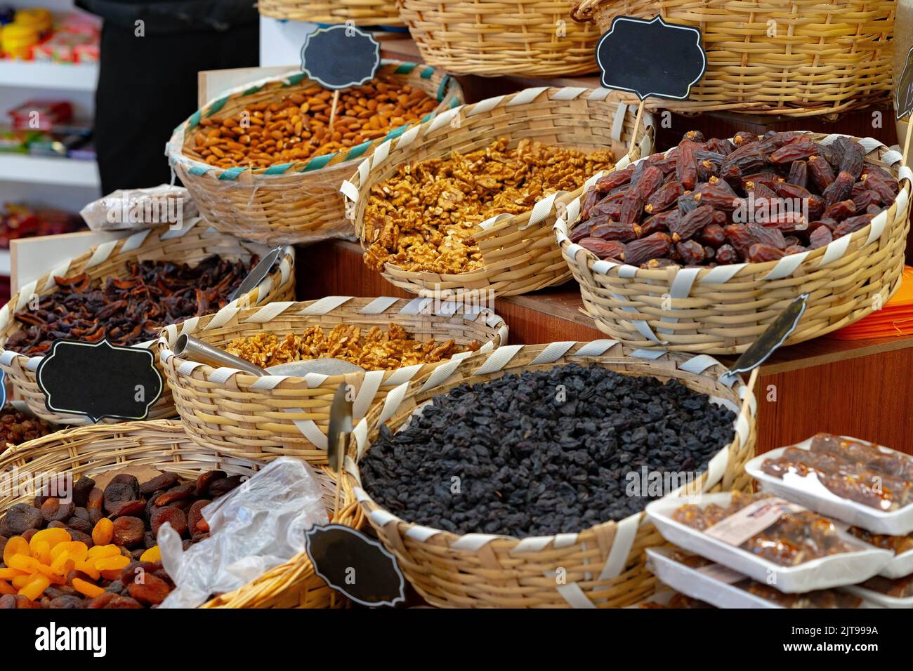 Dried fruits and nuts on local food market in Istanbul Stock Photo - Alamy