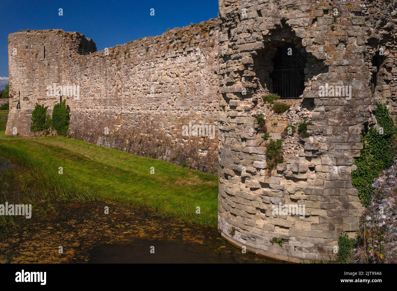 A deep, wide moat fed by a spring protected the inner stronghold of ...