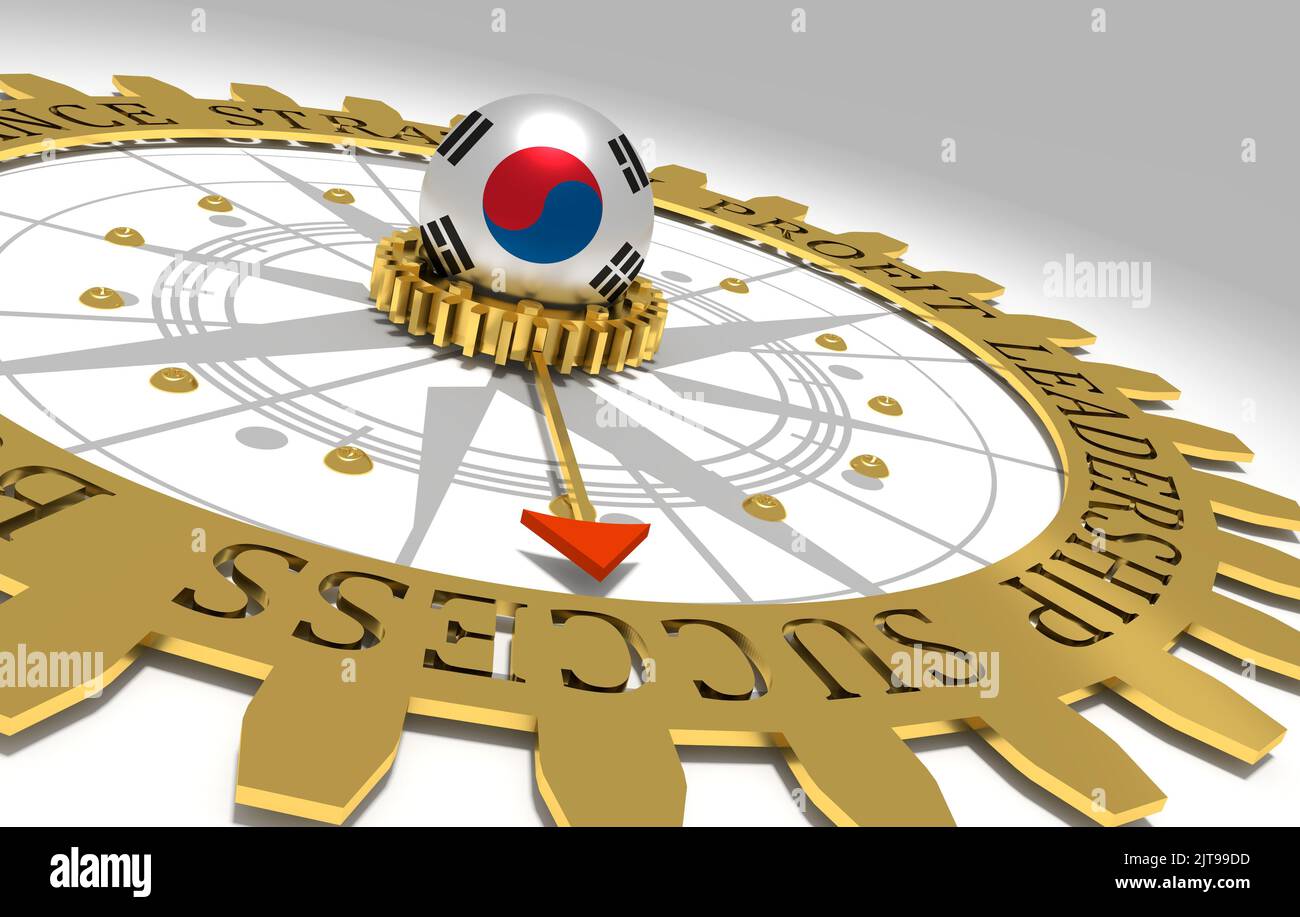 Business concept. Abstract compass points to the success word. 3D ...