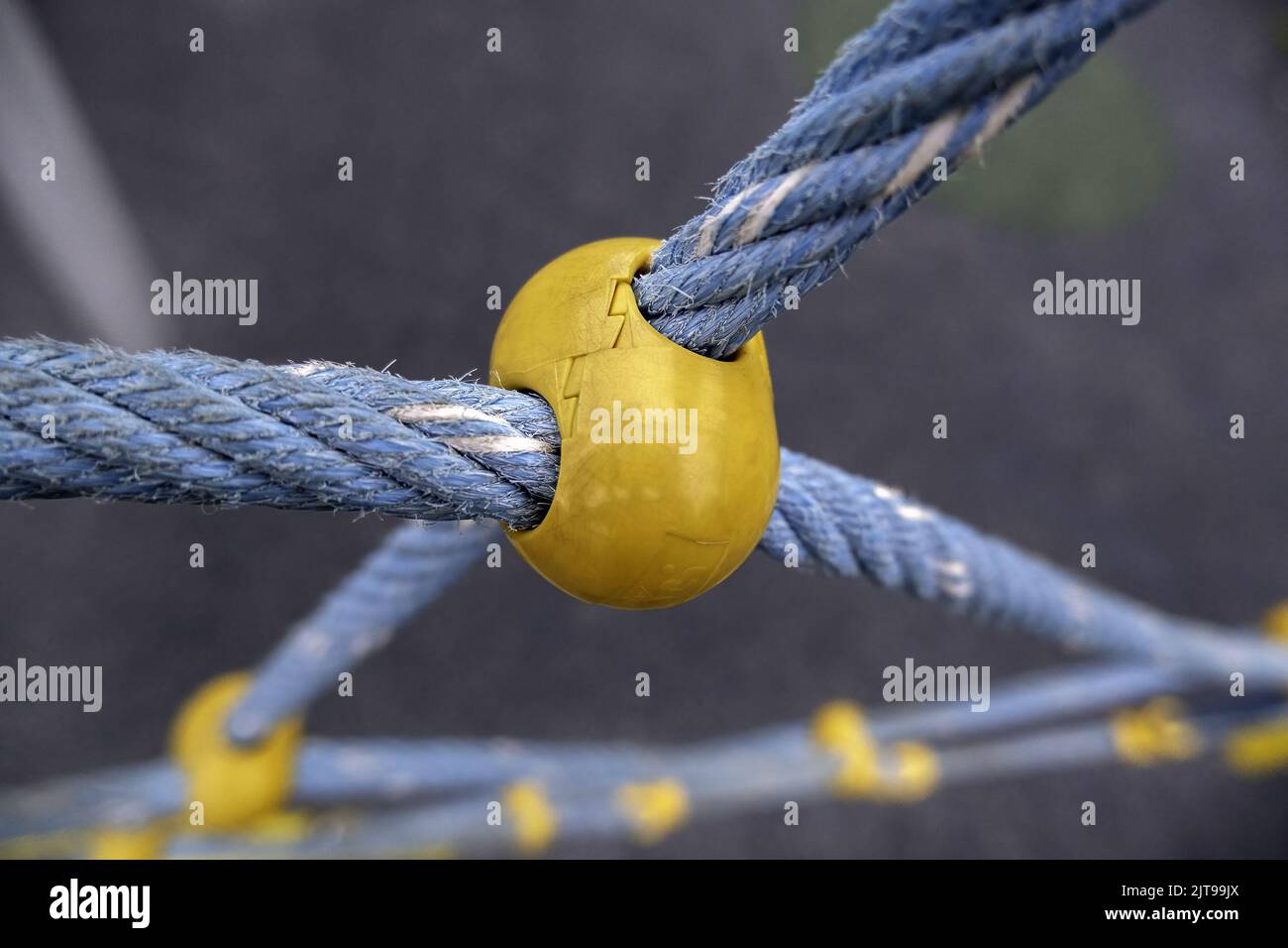 Blue rope detail in a playground Stock Photo - Alamy