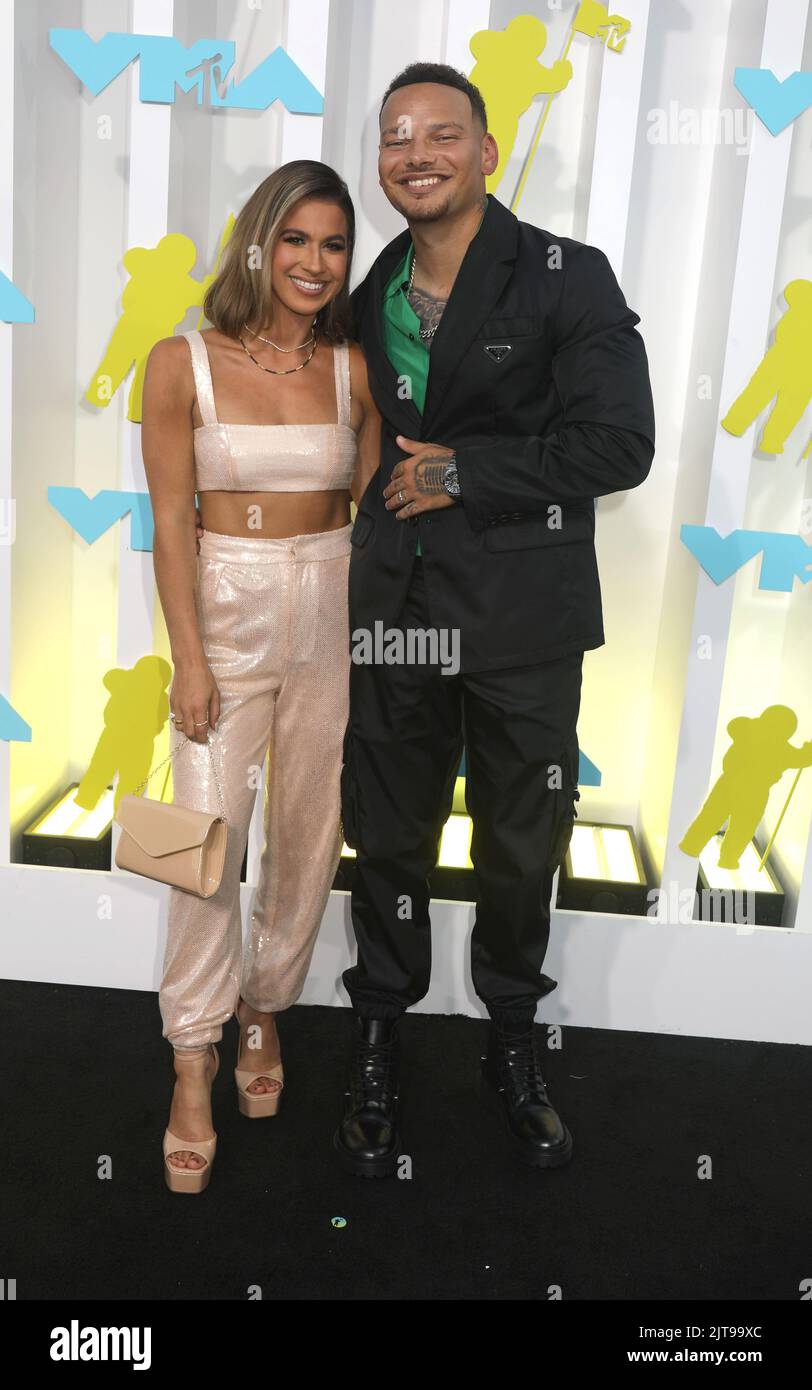August 28, 2022, Newark, New York, USA: Singer KANE BROWN and his wife ...