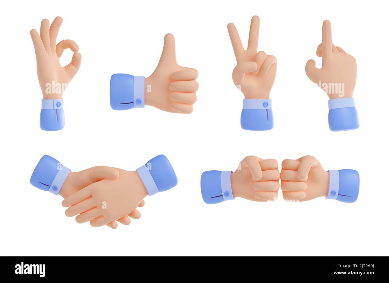 Hand gestures, thumb up, handshake and fists bump. Human arm show ...