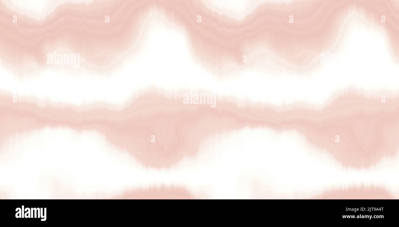 Soft wavy tie dye stripe seamless border pattern. Pink white organic ...