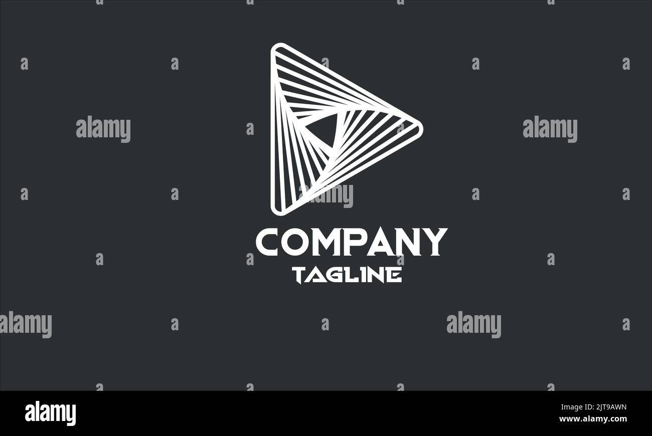 minimal abstract media production logo template Stock Vector Image ...